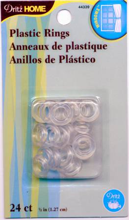 Plastic Clear Rings 1/2in 24ct # 44339